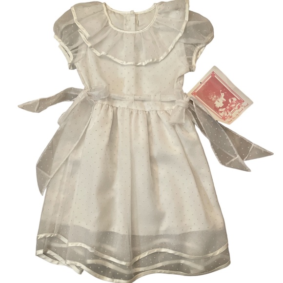 Dresses | Sarah Kids Girls Design Dot White Dress 6 | Poshmark